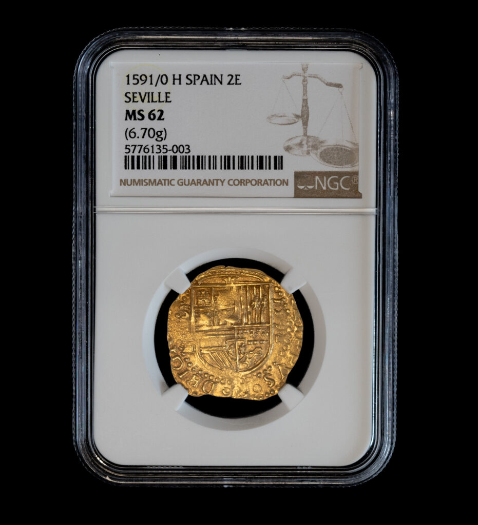1591/0 Seville Spain 2 Escudos NGC MS-62 | Commodore Coins ...