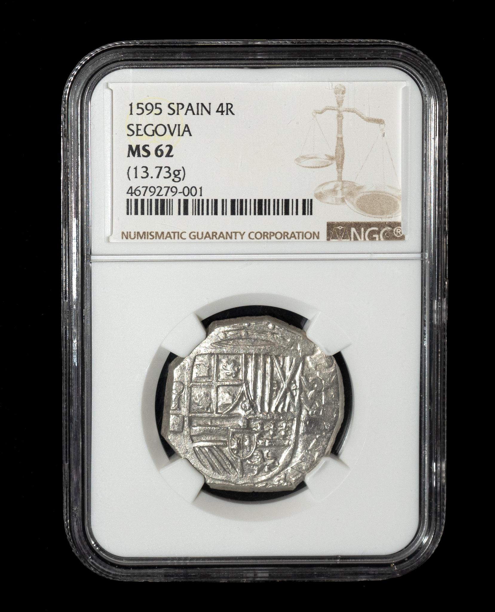 1595 Segovia Spain 4 Reales NGC MS-62 2nd Finest Known! | Commodore Coins & Collectibles, Ltd.