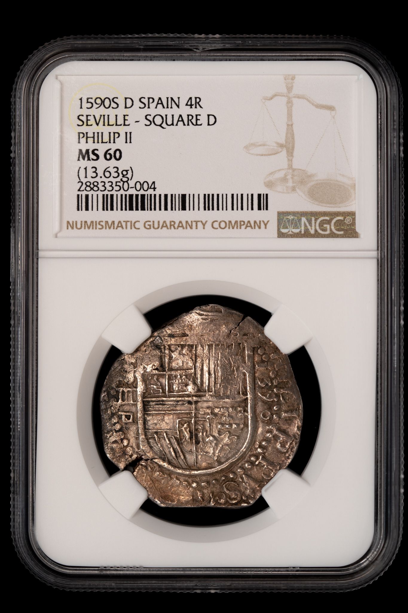 Rare 1590 Seville Spain 4 Reales NGC MS-60 - Finest Known Specimen ...