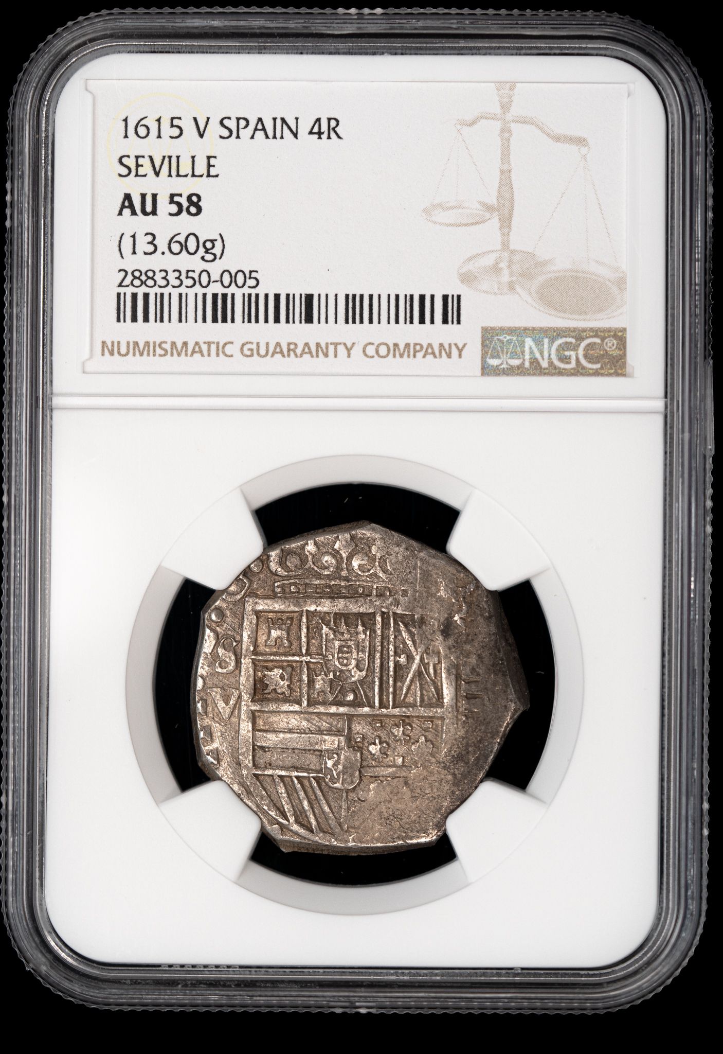 1615 Seville Spain 4 Reales NGC AU-58 - Tied for Finest Known ...