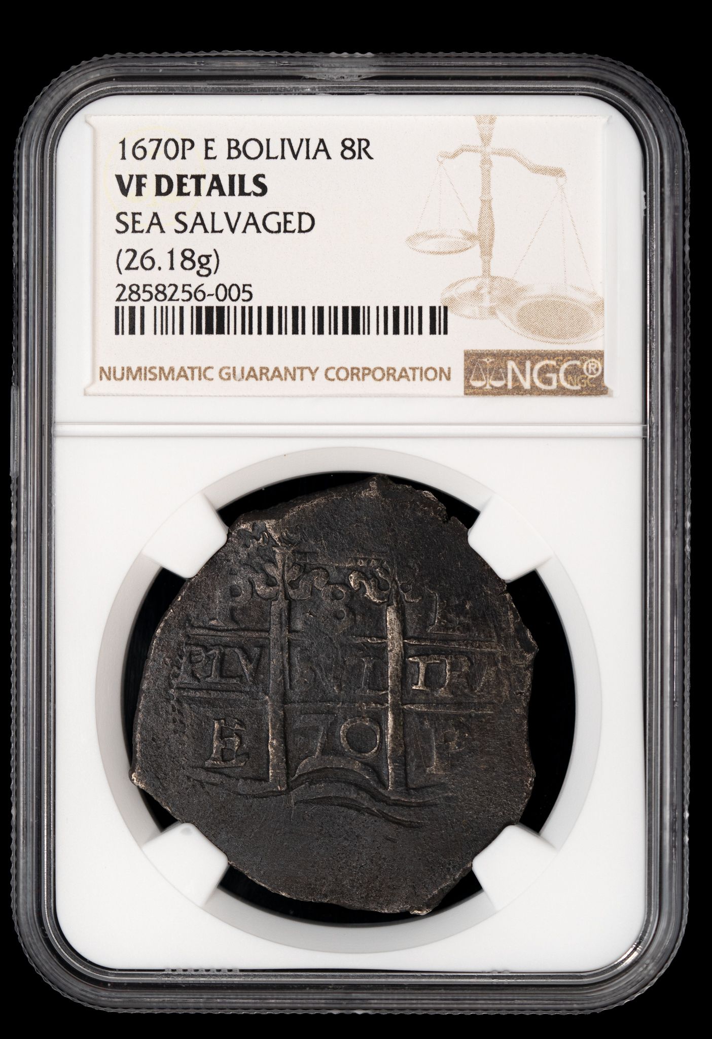 1670 Potosi Bolivia 8 Reales NGC Certified Double Dated Shipwreck Cob ...