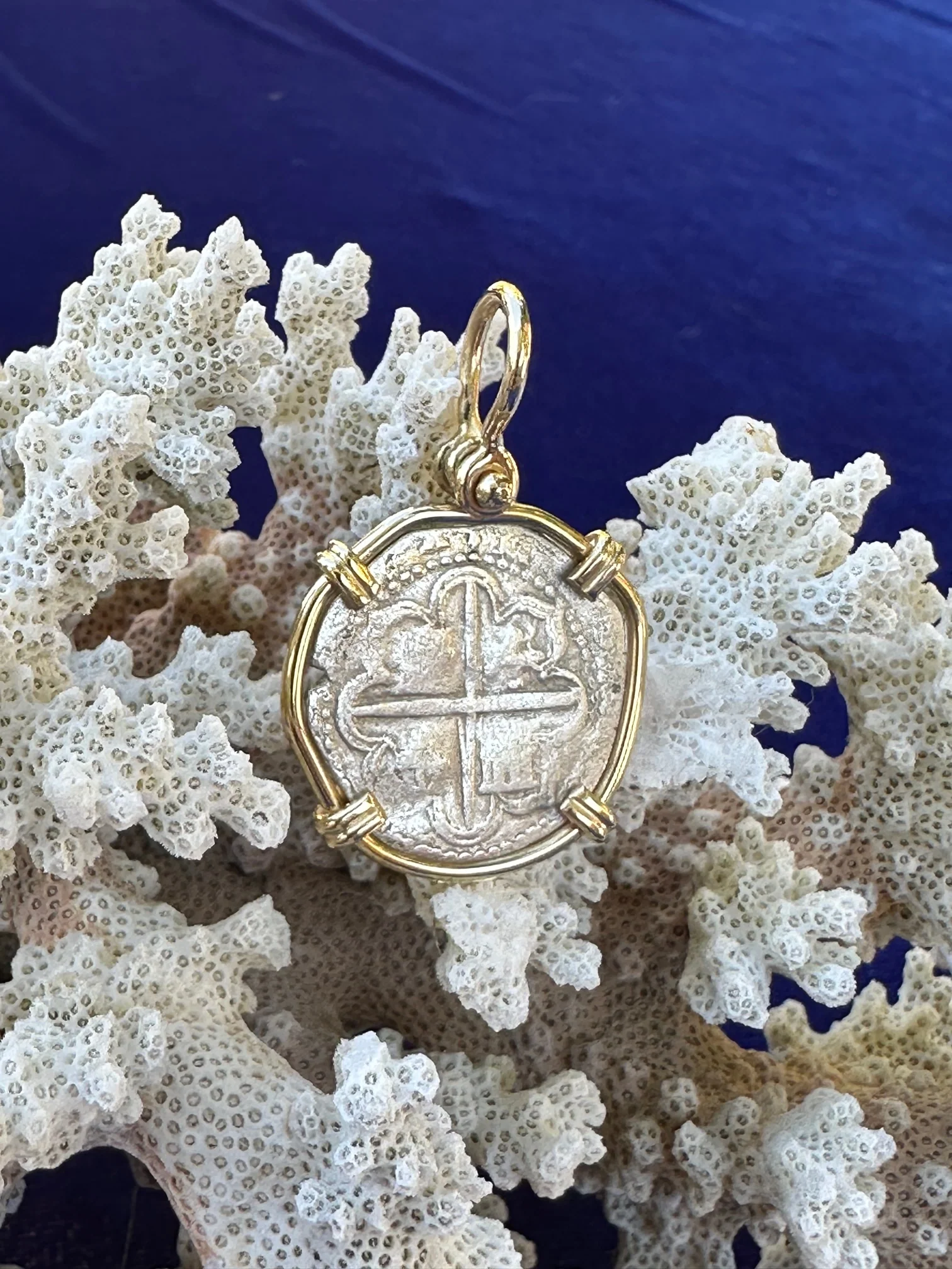 SILVER 1 REAL COB IN AN 14K GOLD BEZEL | Commodore Coins & Collectibles ...