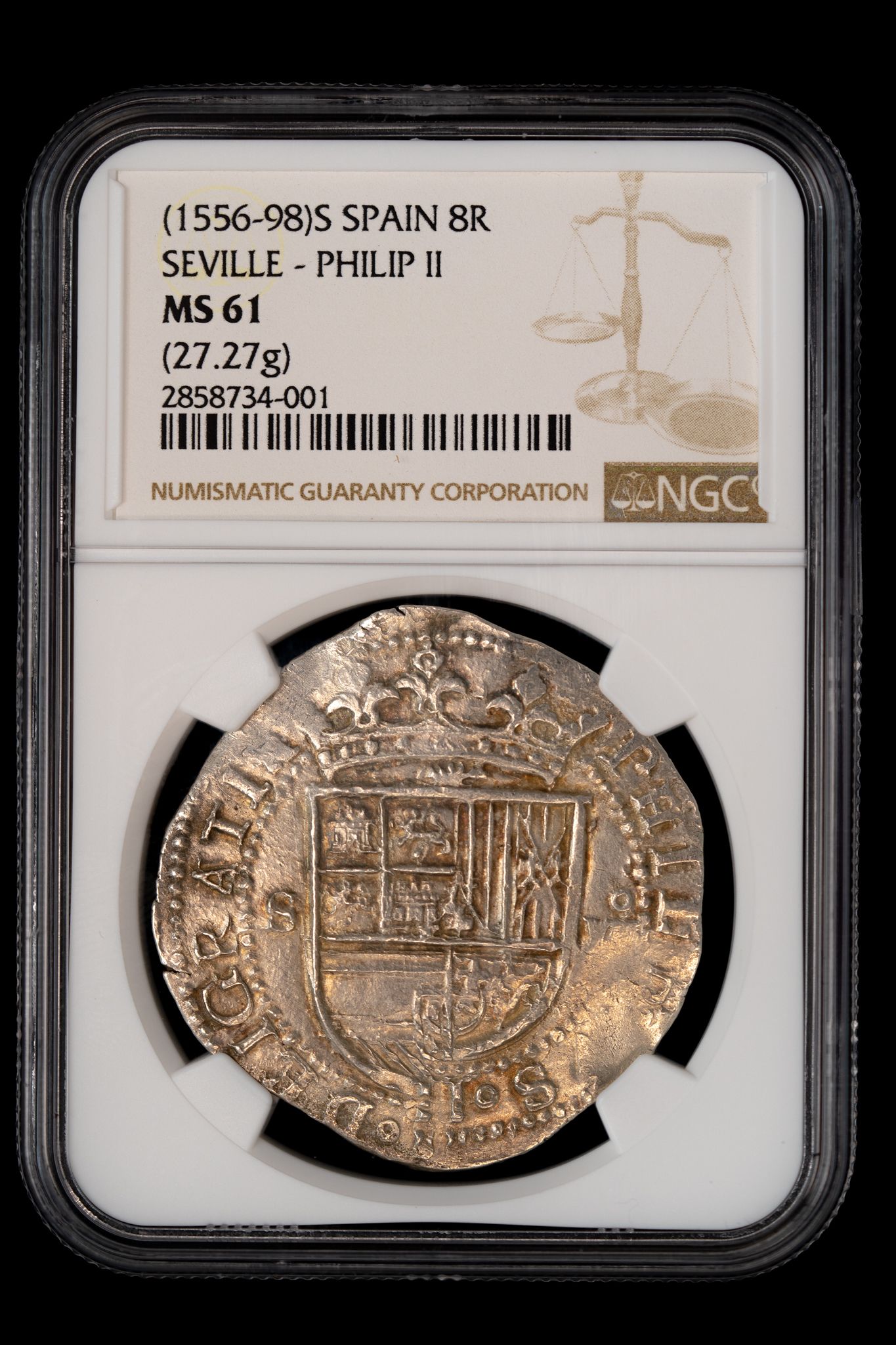 Beautiful 1556-1598 Seville Spain 8 Reales NGC MS-61 - 3rd Finest Known! | Commodore Coins ...