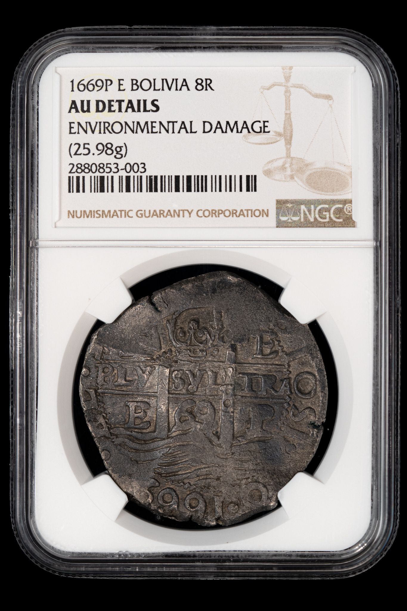 1669 Potosi Bolivia 8 Reales NGC AU Details - Rare Triple Date & Finest ...