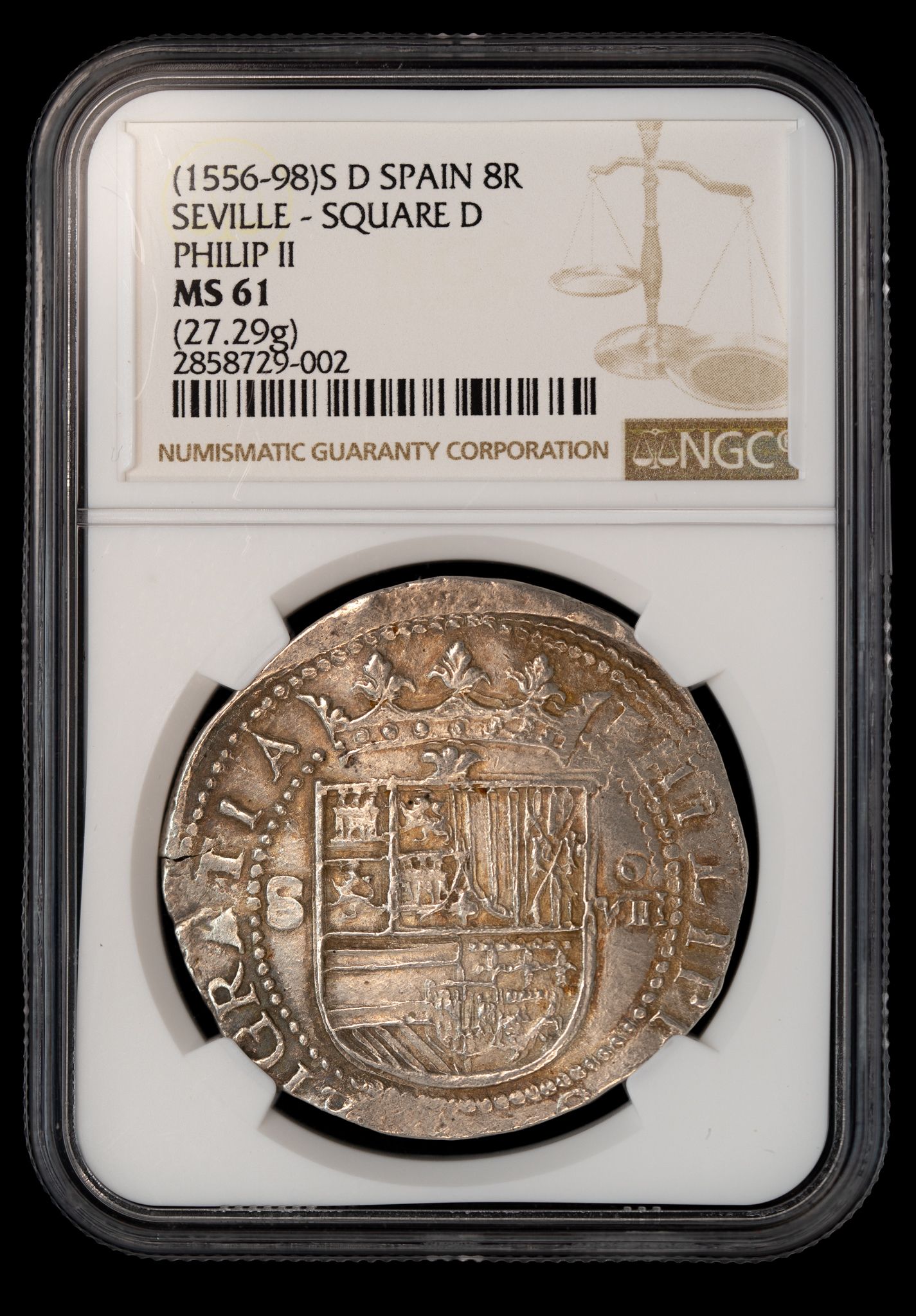 Gorgeous 1556-1598 Seville Spain 8 Reales NGC MS-61 - 2nd Finest Known! | Commodore Coins ...
