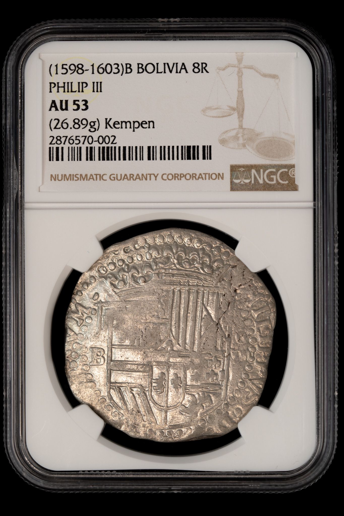 Rare 1598-1603 Potosi Bolivia 8 Reales Cob NGC AU-53 - Kempen Hoard | Commodore Coins ...
