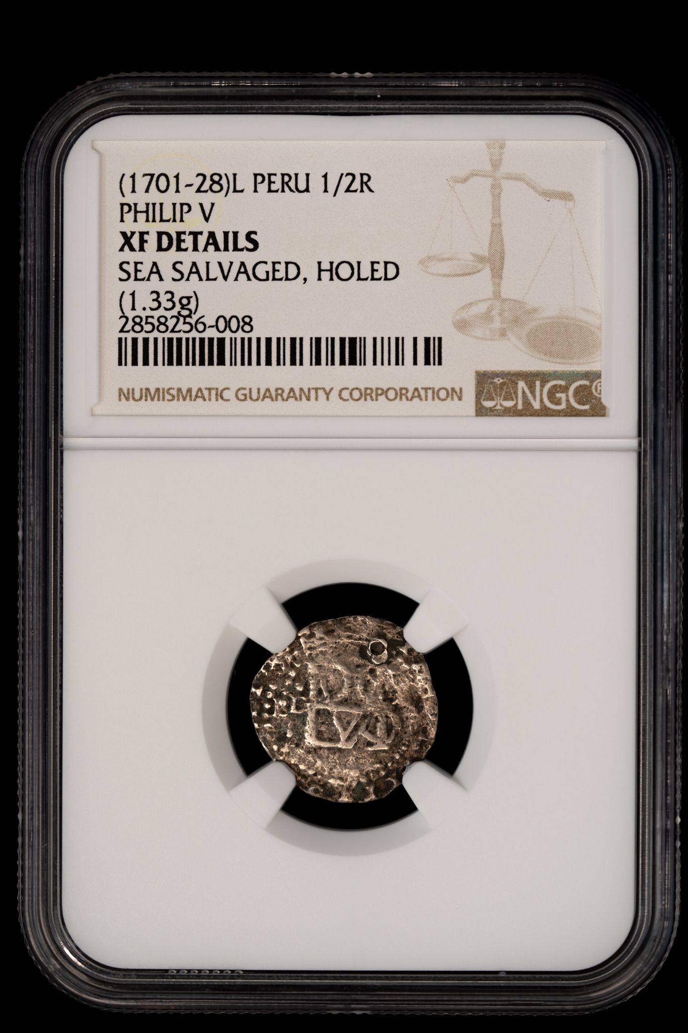 1701-28 Lima 1/2 Real NGC XF Details - Sea Salvaged | Commodore Coins ...