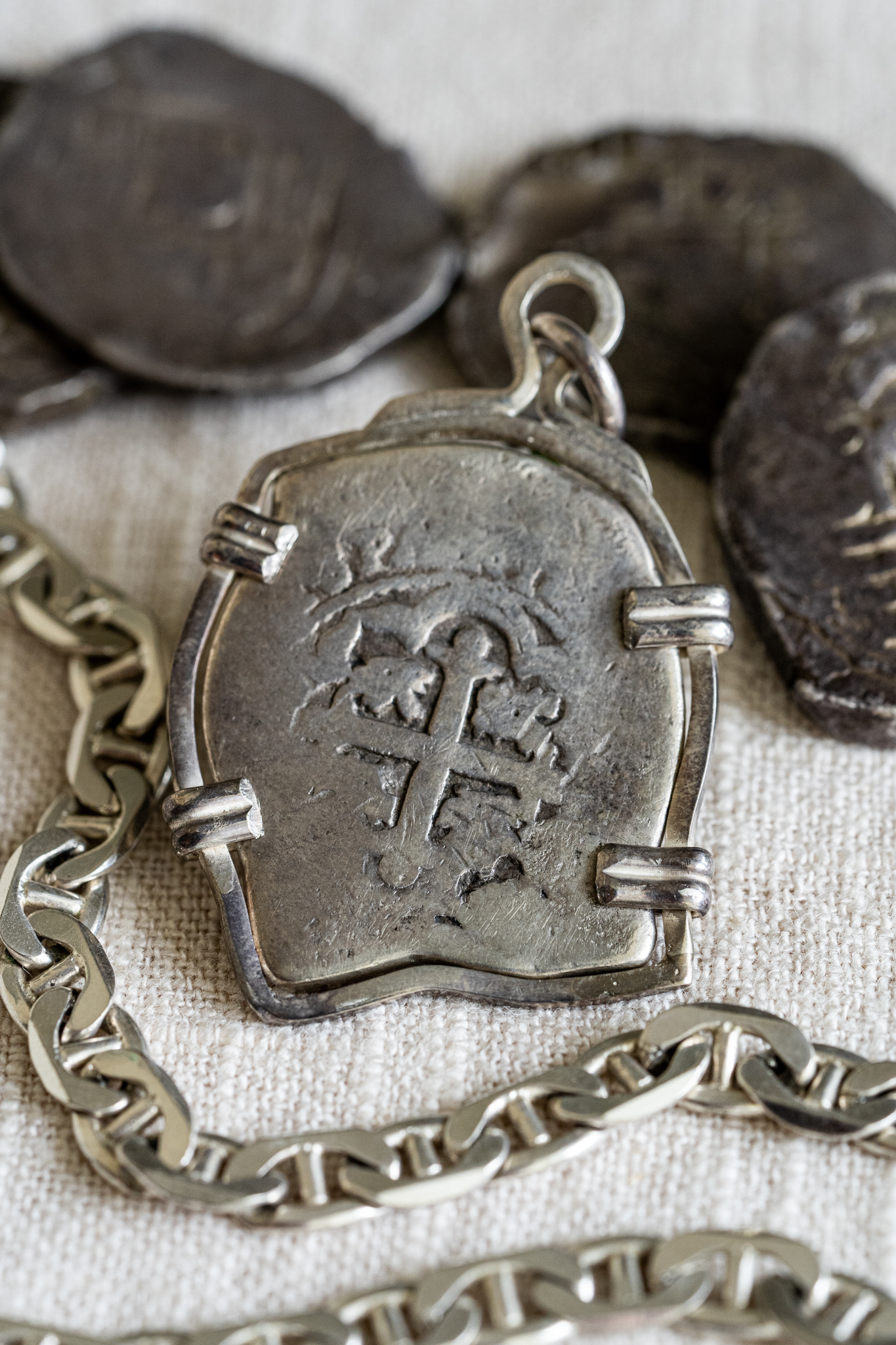 1729-1733 Mexico 8 Reales Cob Set in Custom Silver Bezel | Commodore ...