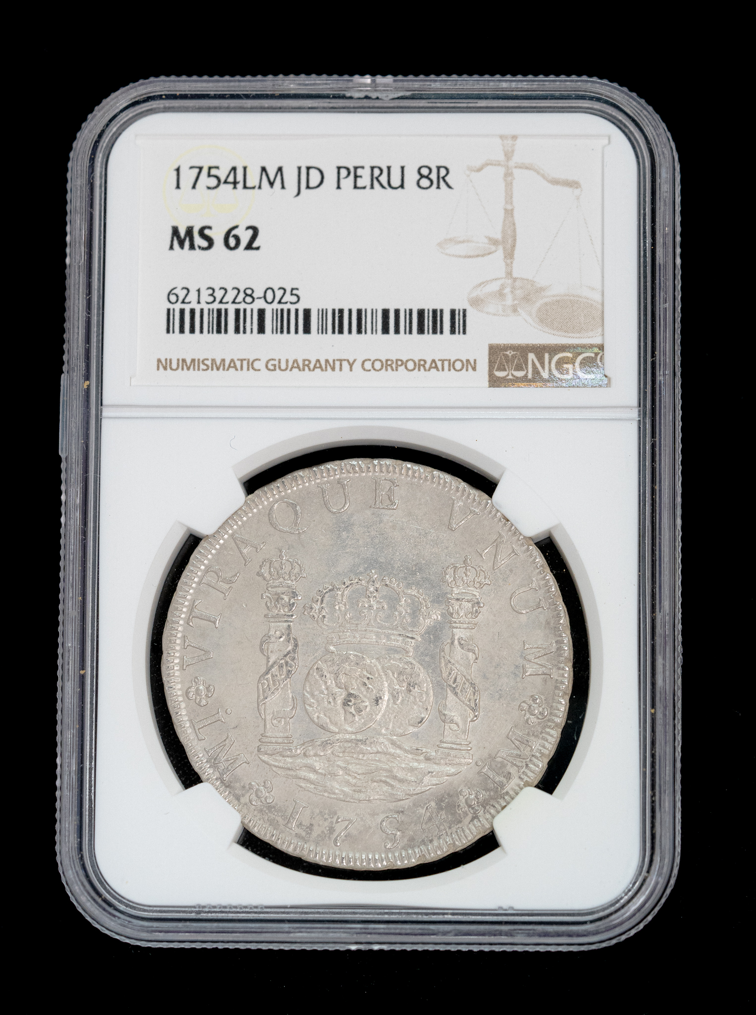 Superb 1754 Lima Peru 8 Reales “Pillar Dollar” NGC MS-62 | Commodore ...