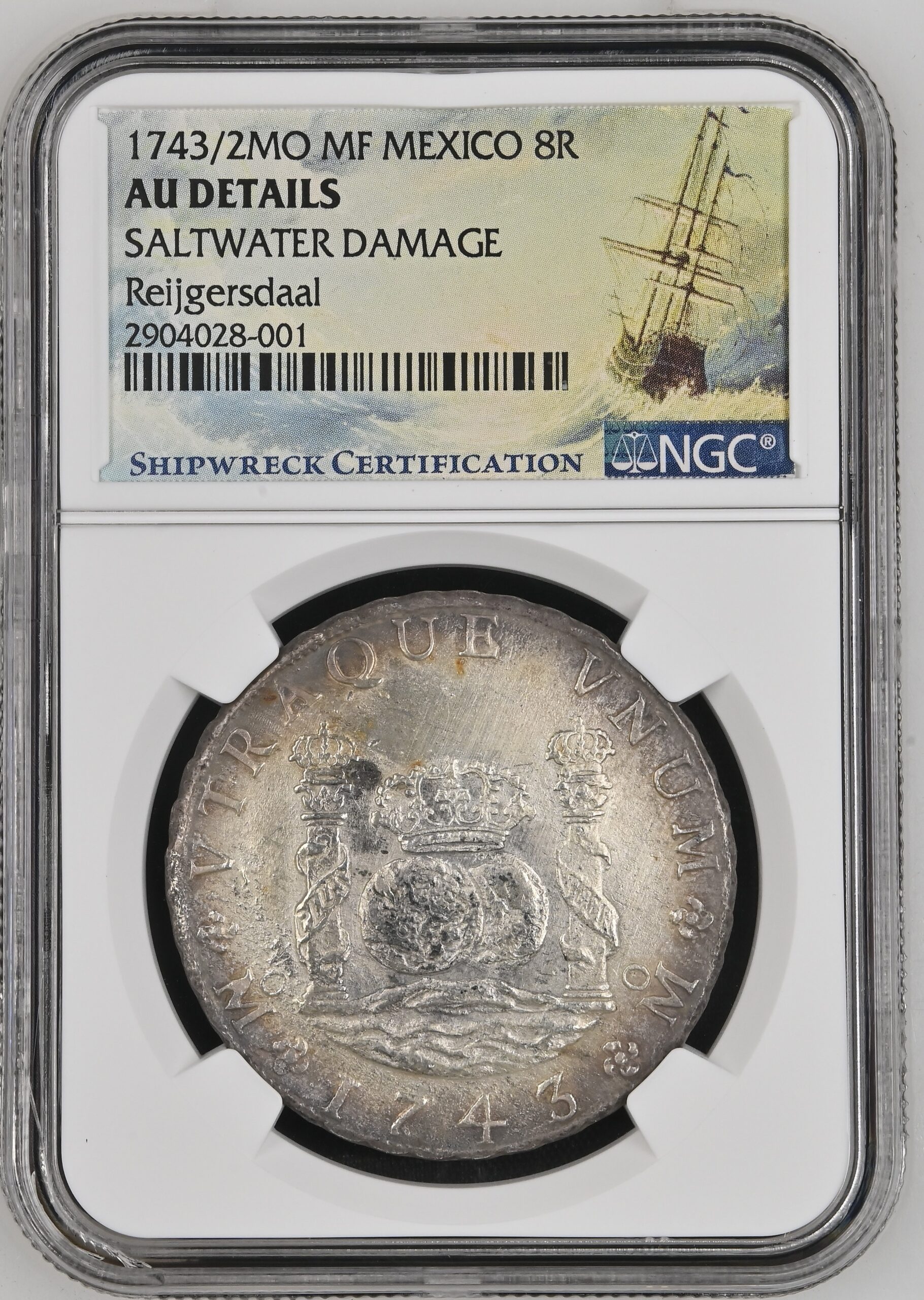 1743/2 Mexico 8 Reales Pillar Dollar From The Reijgersdaal Shipwreck ...