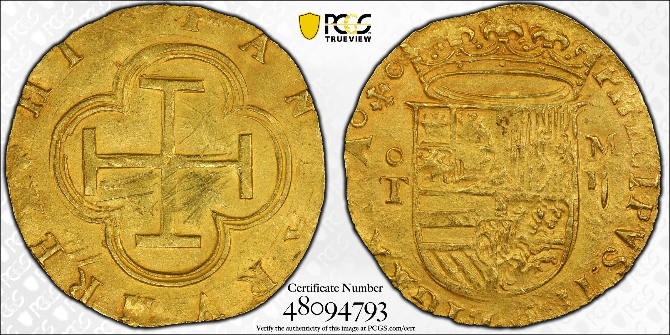 Superb 1566-1587 Toledo Spain 2 Escudos “Tauler Plate Coin” | Commodore ...
