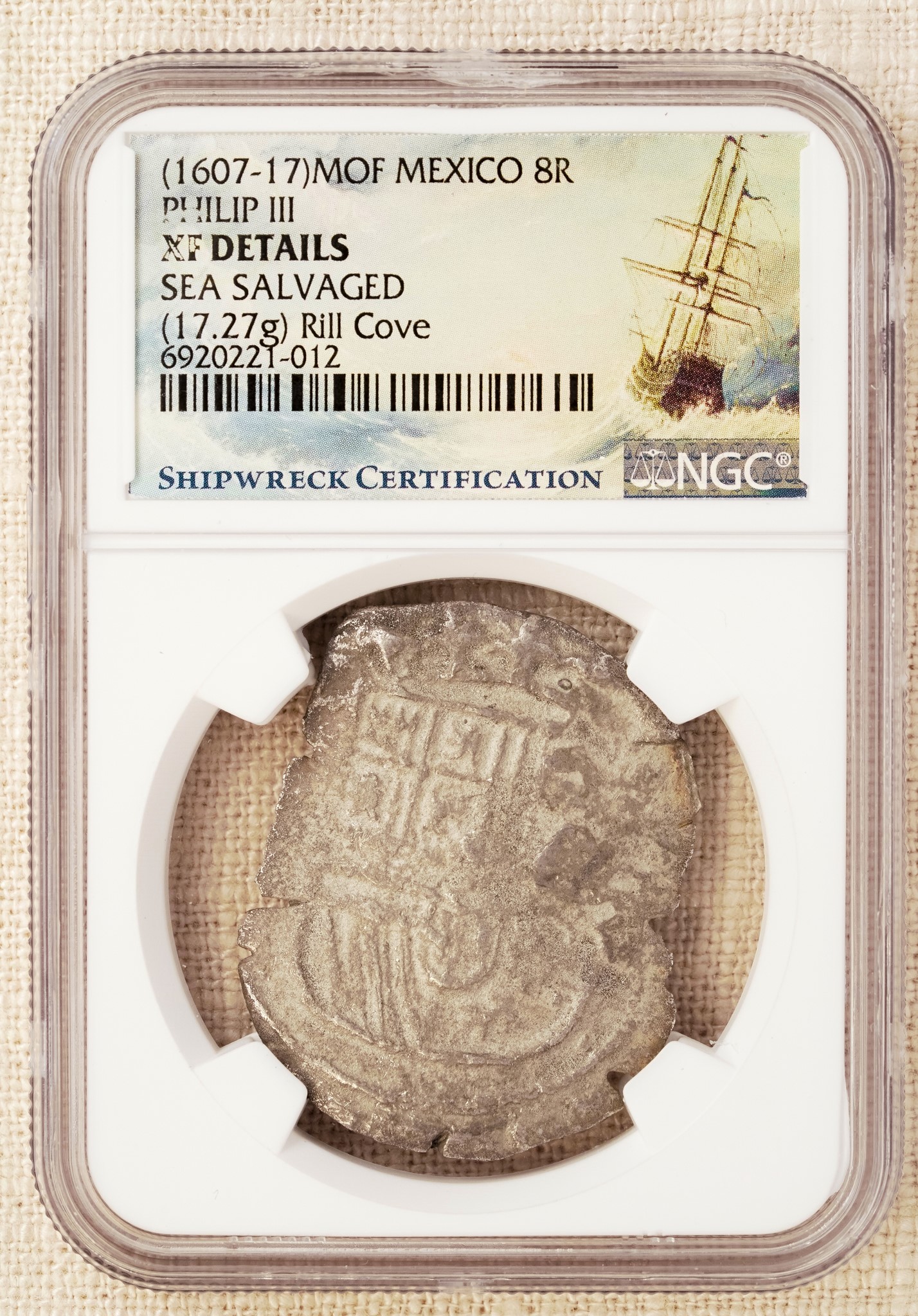 1607-17 Mexico 8 Reales NGC XF Details - Rill Cove Shipwreck ...