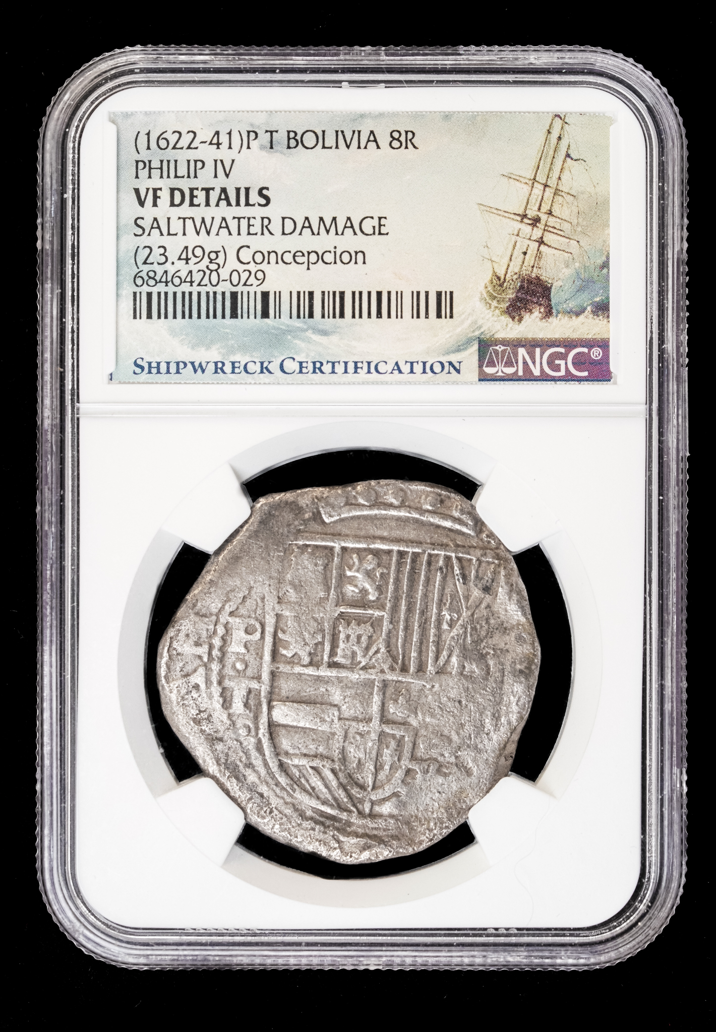 1622-41 Potosi 8 Reales NGC VF Details - Concepcion Shipwreck ...